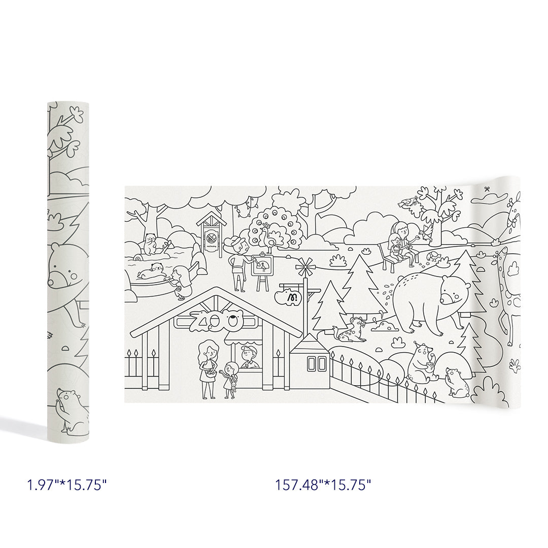 Adhesive Coloring Scroll: Animal Themed 4m Roll for Drawing – mideerart