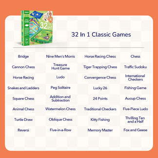 32 in 1 Classic Games: Fun Board Game Set for Kids 3+ – mideerart