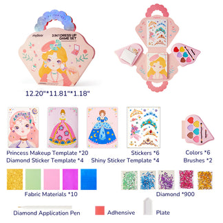 3-in-1 Dress Up Game Set: Princess Fantasy Makeup – mideerart